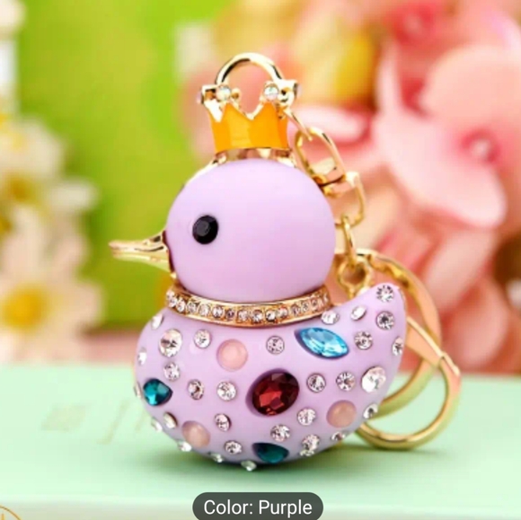 unknown | Accessories | Rhinestone Duck Key Chain Bag Charm New | Poshmark